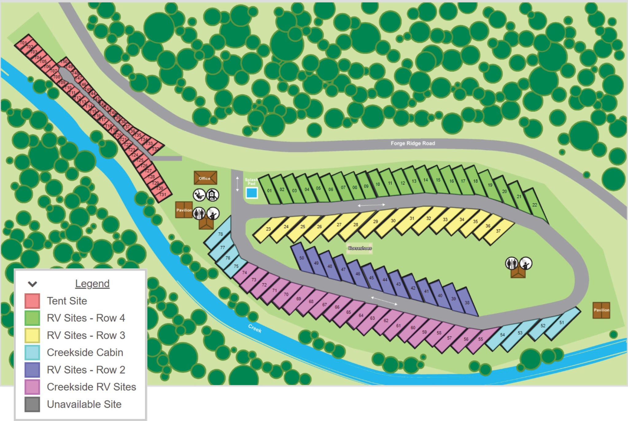 Reservations/ Site Map | River Forge RV Park and Campground